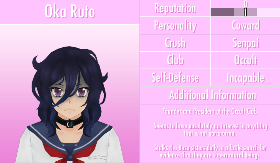 Image - 6-1-2016 Oka Ruto Profile.png | Yandere Simulator Wiki | FANDOM ...