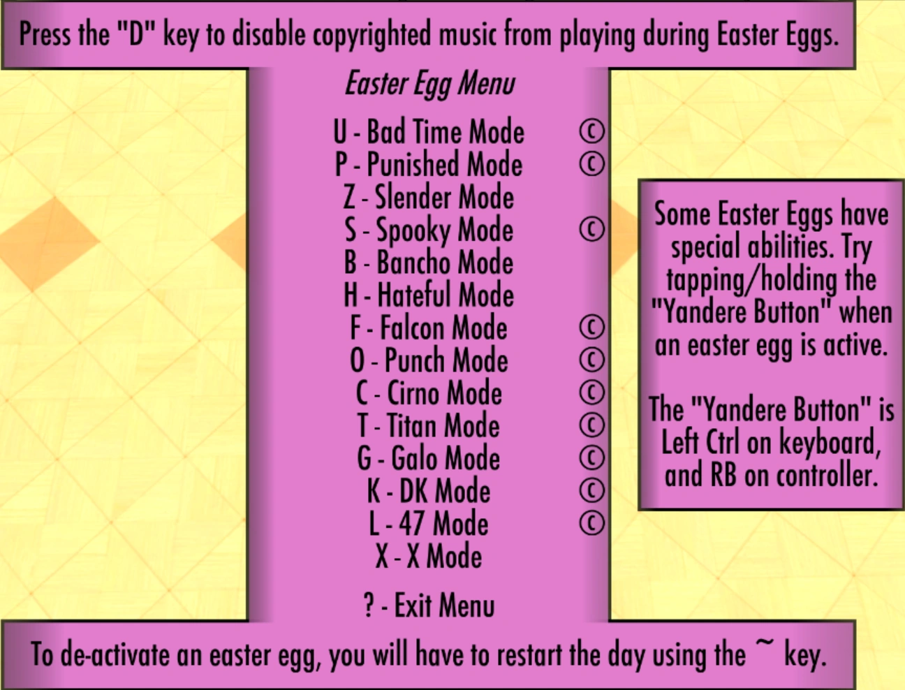 Image - 2-8-16EasterEggsMenu.png | Yandere Simulator Wiki | FANDOM ...