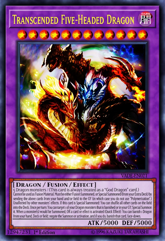 Card Gallery:Transcended Five-Headed Dragon | Yu-Gi-Oh Card Maker Wiki ...