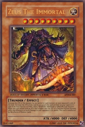 Zeus The Immortal | Yu-Gi-Oh Card Maker Wiki | Fandom