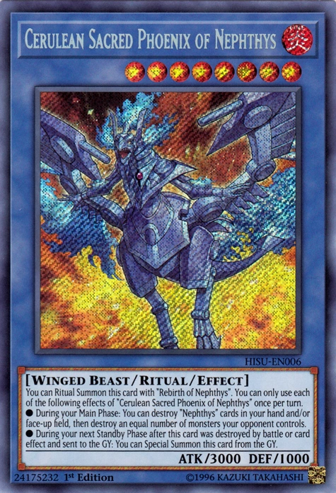 Cerulean Sacred Phoenix of Nephthys | Yu-Gi-Oh! Wiki | Fandom