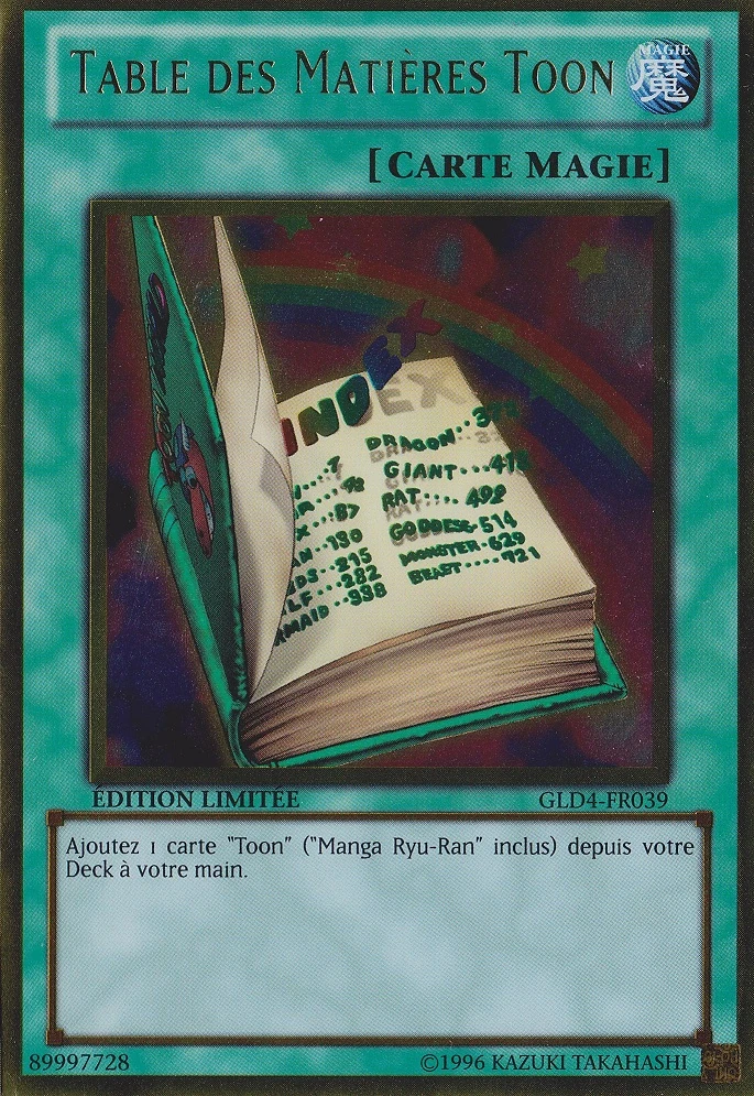 Card Gallery:Toon Table of Contents | Yu-Gi-Oh! Wiki | Fandom
